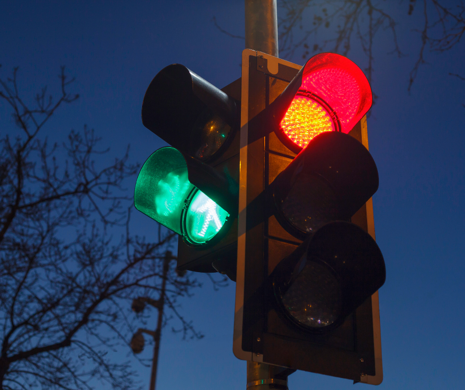 Traffic light - Red, White and Blue Press